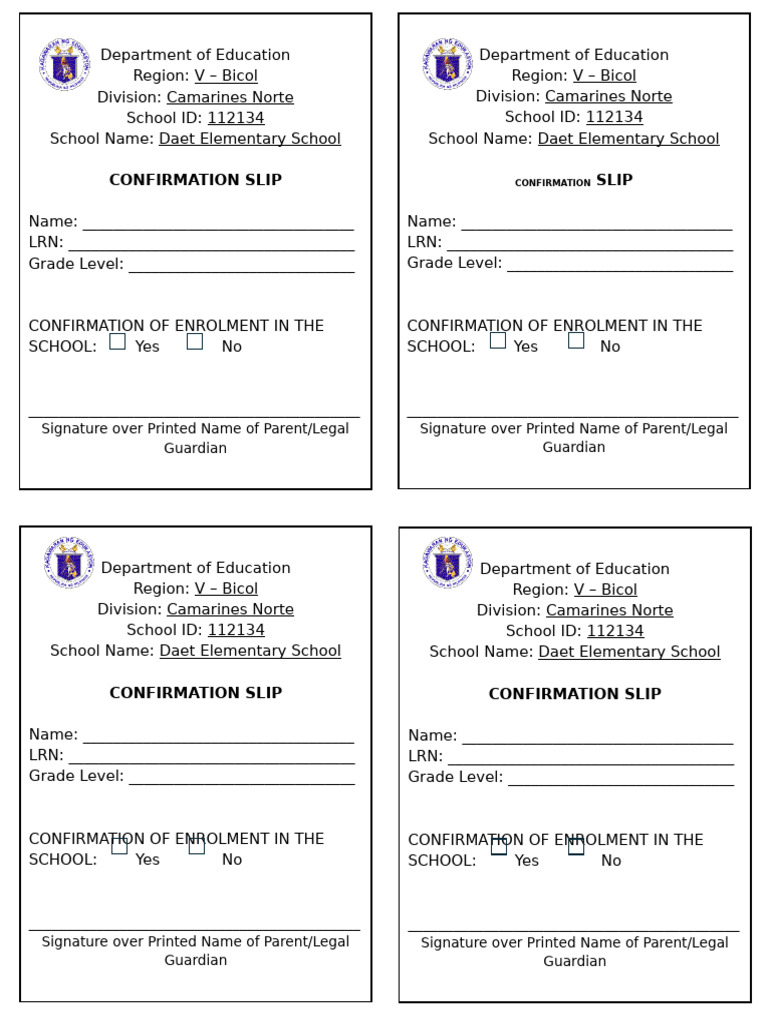 Confirmation-Slip | PDF