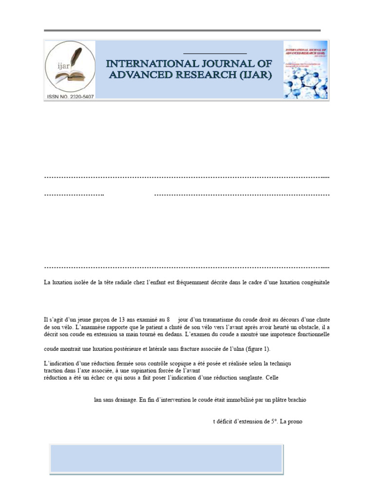 Traumaticisolated Radial Head Dislocation in Children | PDF