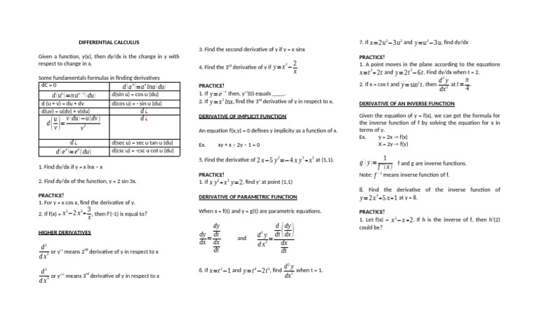 Differential Calculus | PDF
