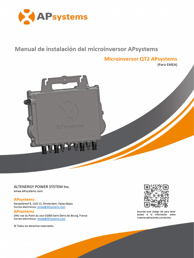 APsystems Microinverter QT2 For EMEA Installation Manual 2022-09-14 ES | PDF