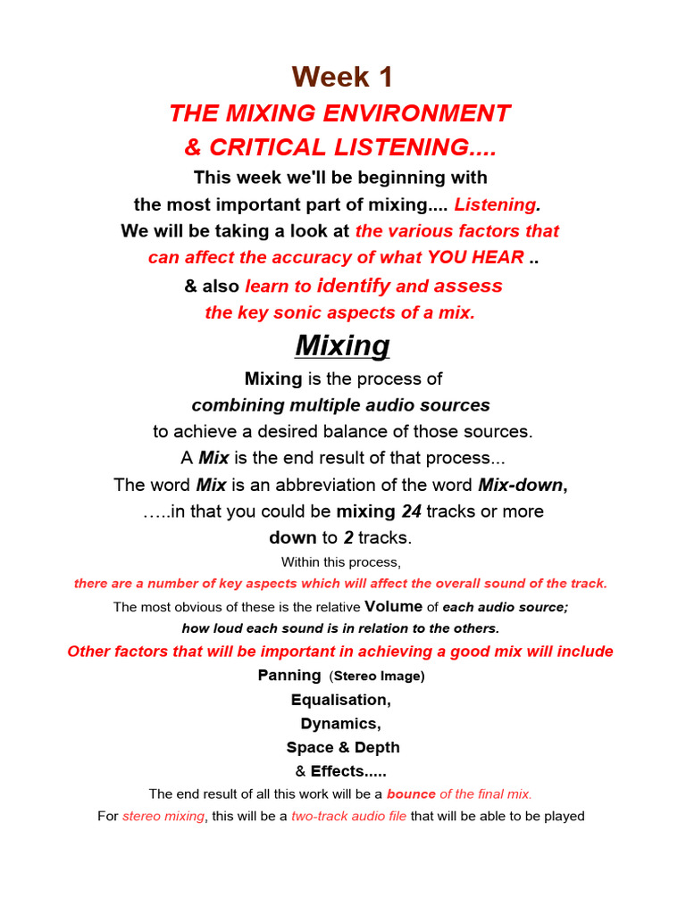 Max Notes Week 1 Critical Listening 2 | PDF