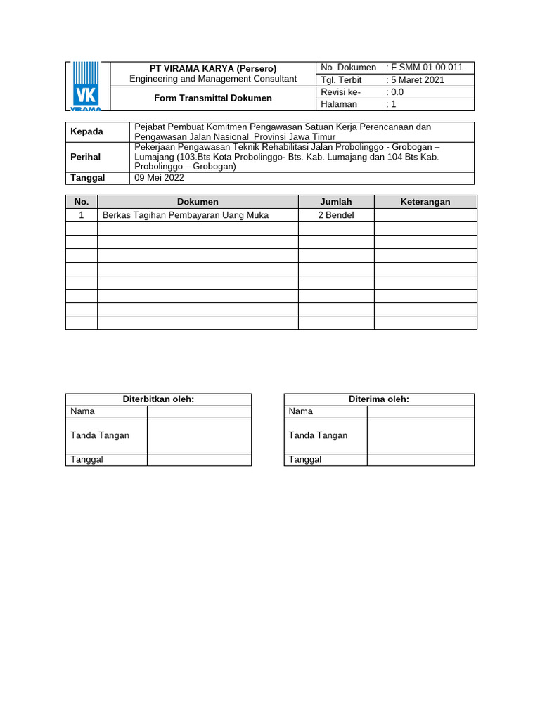 Form Tanda Terima | PDF