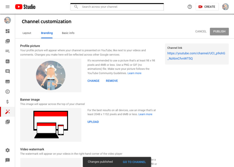 Channel Customization - YouTube Studio | PDF
