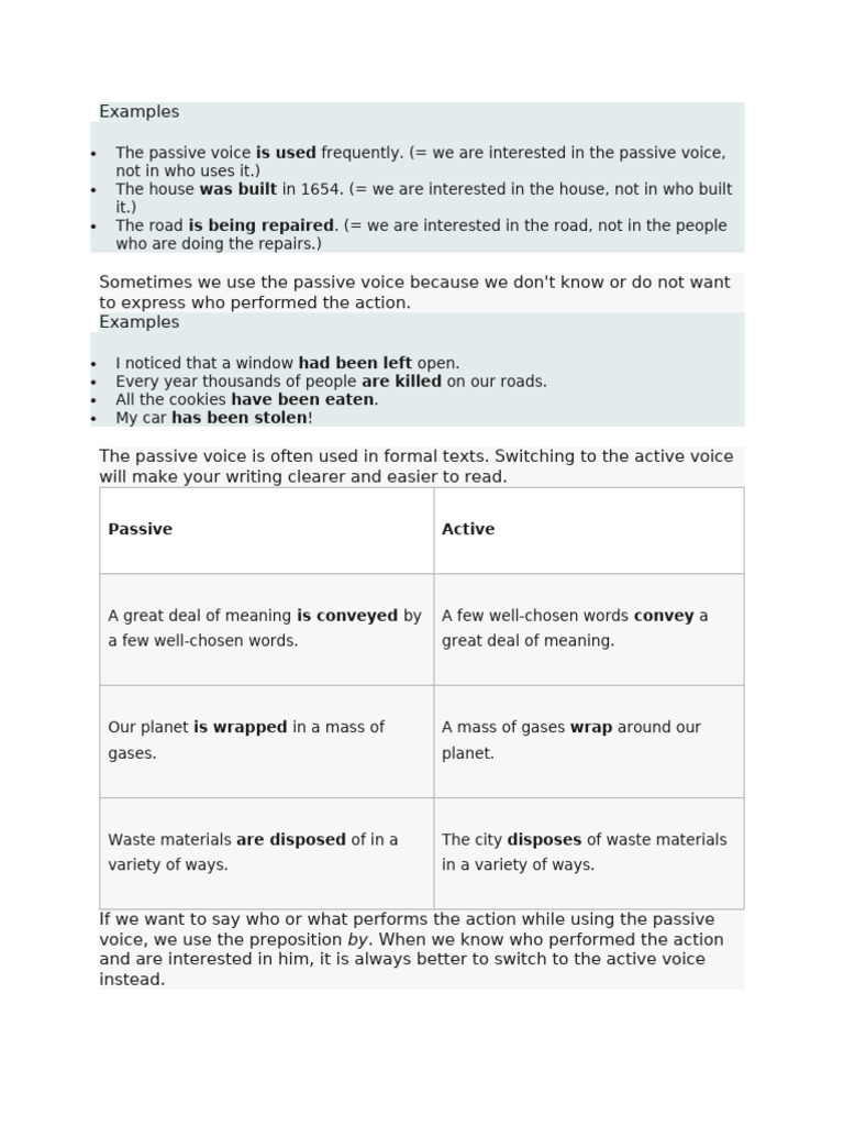 Passive Voice | PDF