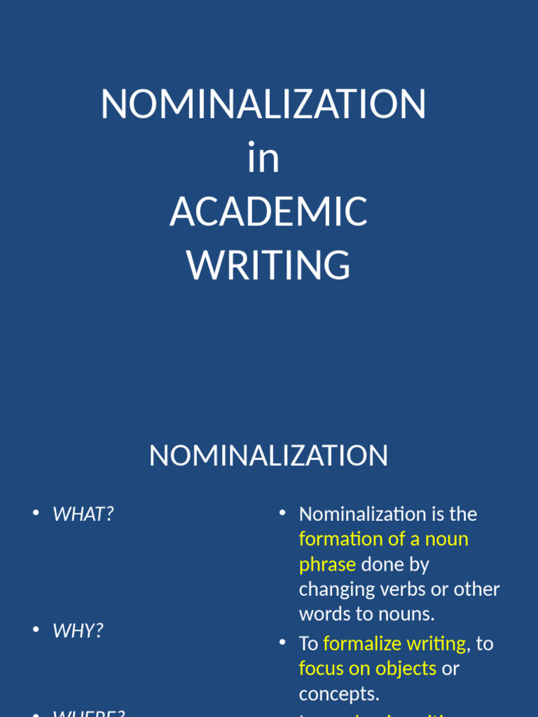 NOMINALIZATION | PDF | Reproduction | Foreign Language Studies