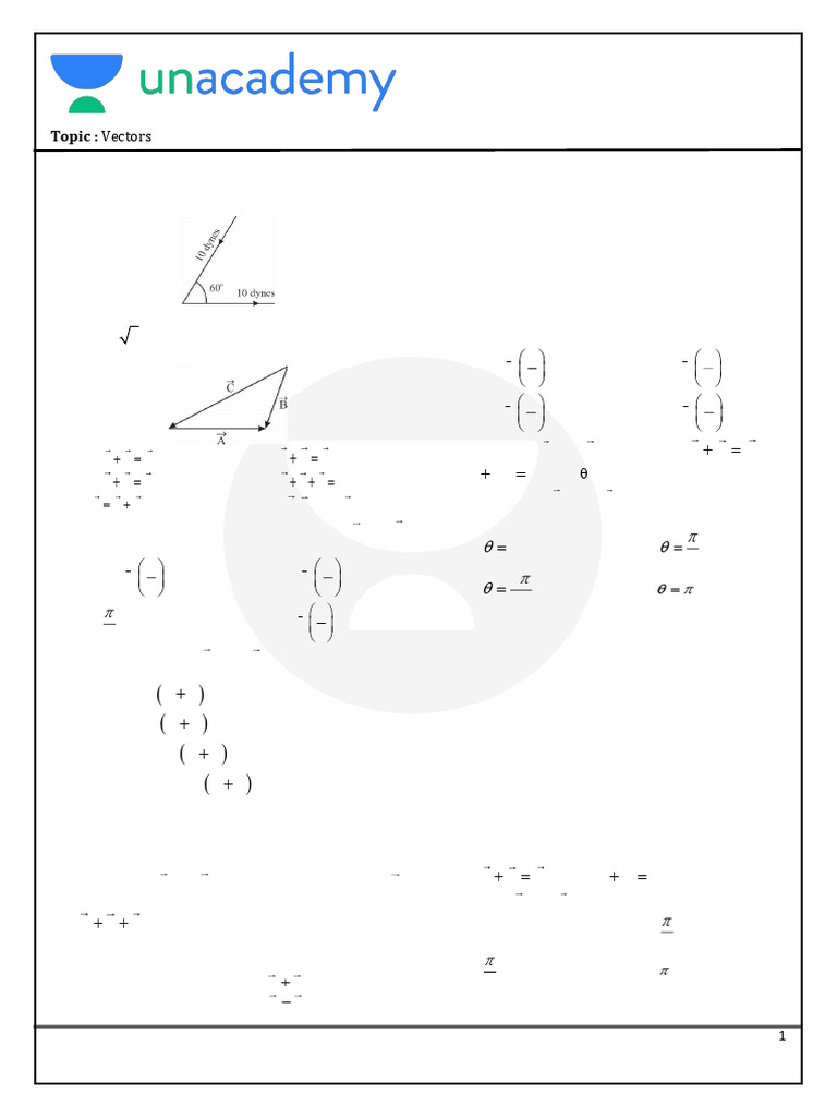 10+1 Home Assignment-1 Vectors Physics Questions Only | PDF