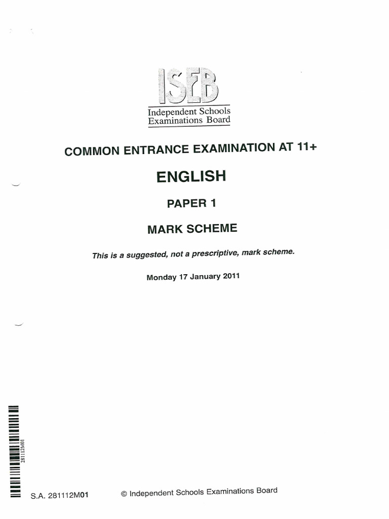 Iseb English p1 Ms j2011 | PDF