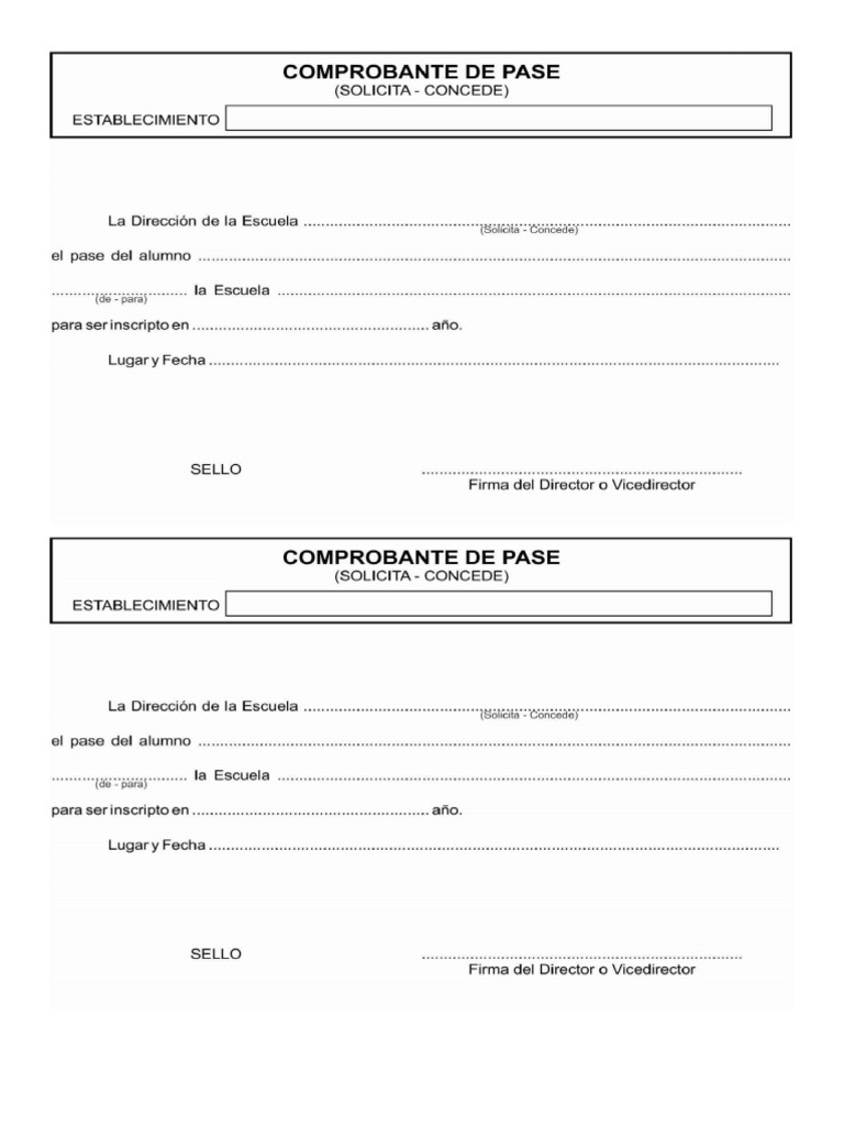 Constancia de Pase | PDF