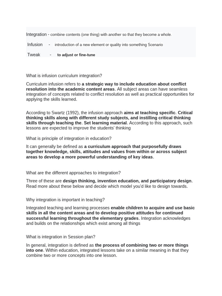 Understanding Curriculum Integration Techniques Pdf