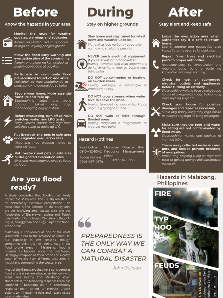 Example of Information Brochure For Disaster and Risk Reduction ...