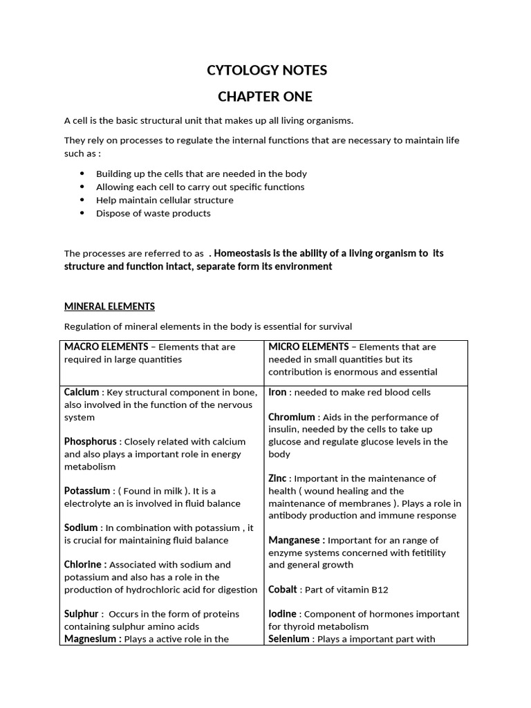 CYTOLOGY NOTES (AutoRecovered) | PDF