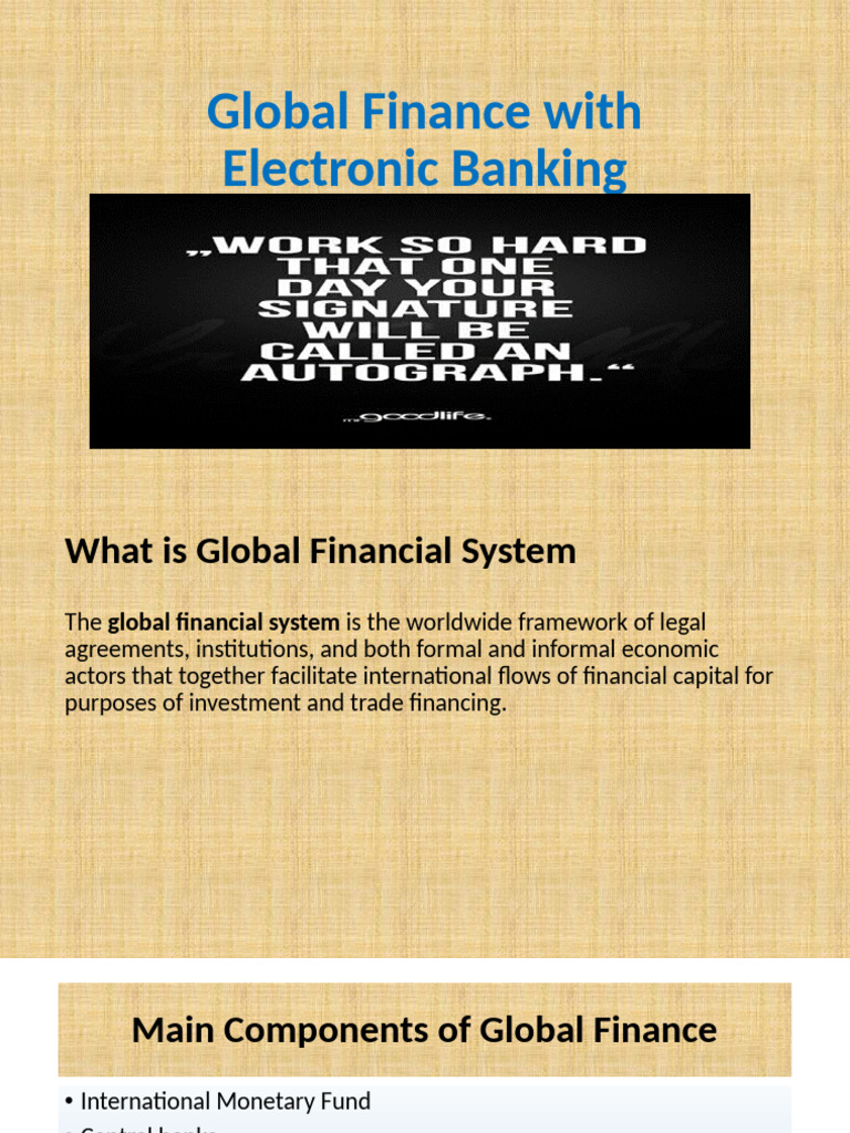 Electronic Banking Presentation | PDF | Banks | Global Financial System