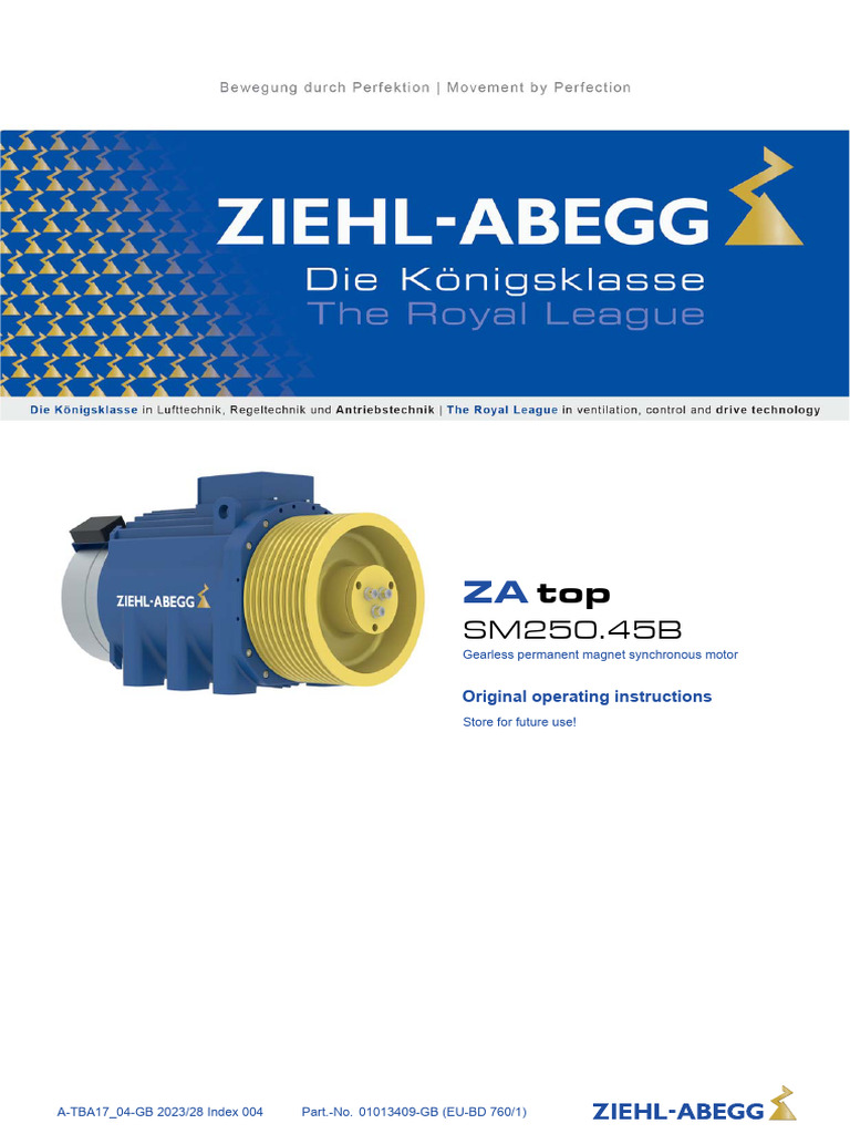 ZIEHL ABEGG Operating Instructions ZAtop SM250.45B English | PDF
