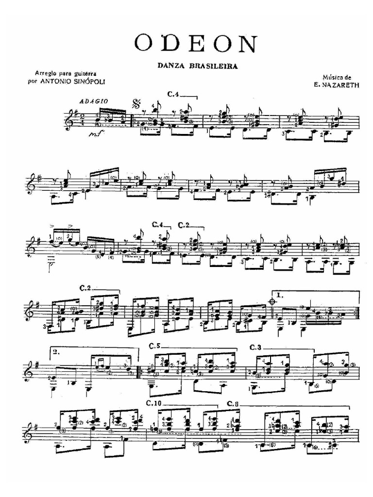 Ernesto Nazareth Odeon Arr Antonio Sinopoli (V) | PDF