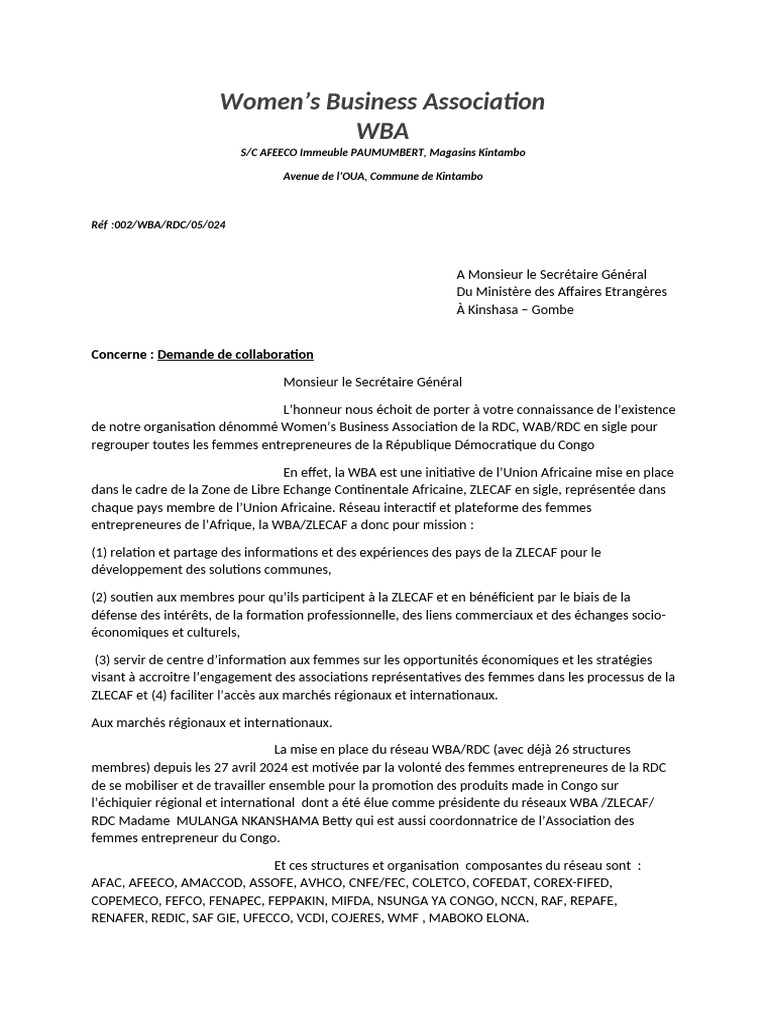 Wba Sec Affaire Etrangere | PDF