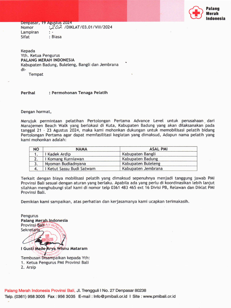 Permohonan Pelatih | PDF