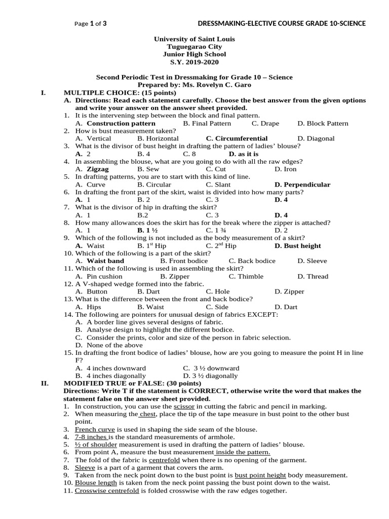 Grade 10 Second Grading 2019-2020 | PDF