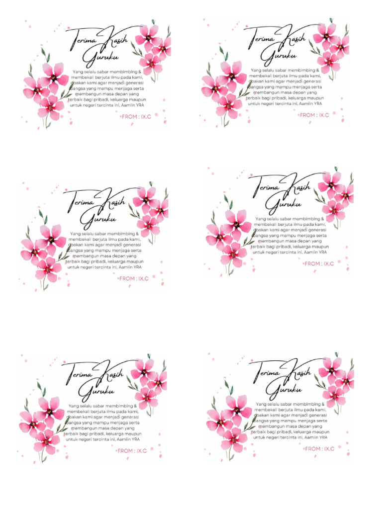 Greeting Card IX C | PDF