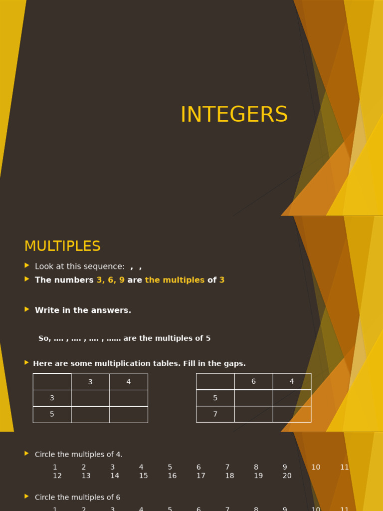 Year 7 PPt Integers | PDF
