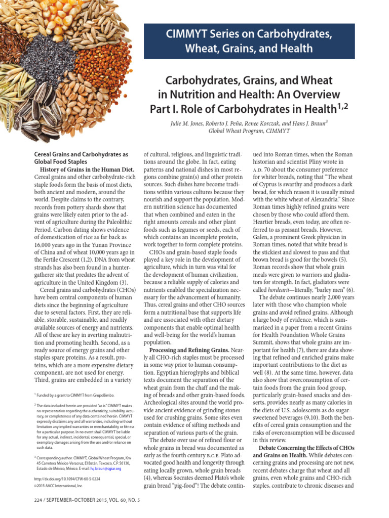 Carbohydrates, Wheat and Grains Jones2015 | PDF