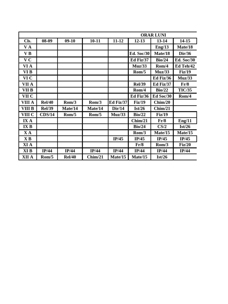 orar final (1) | PDF