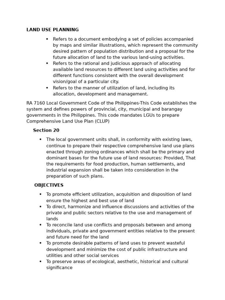 Land Use Planning | PDF