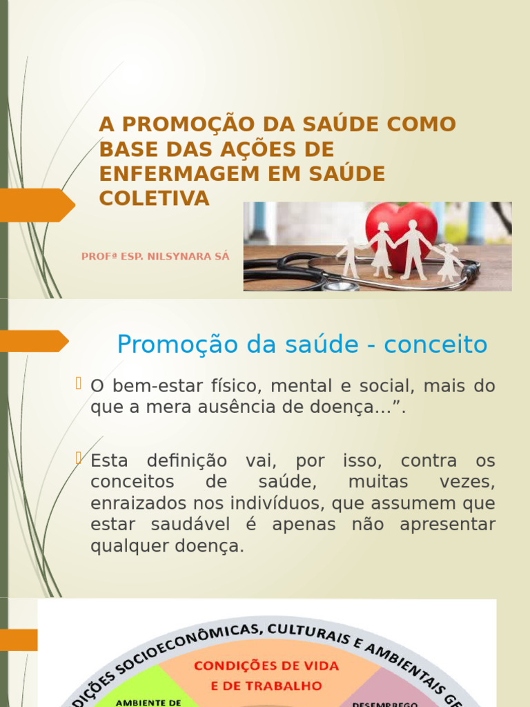 1 Aula A Promoção Da Saúde Como Base Das Ações | PDF