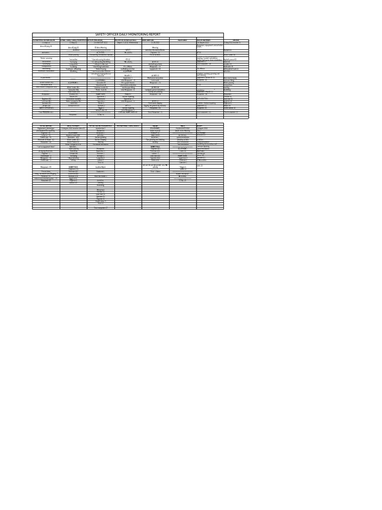 Safety Daily Site Monitoring Record-Activiites | PDF
