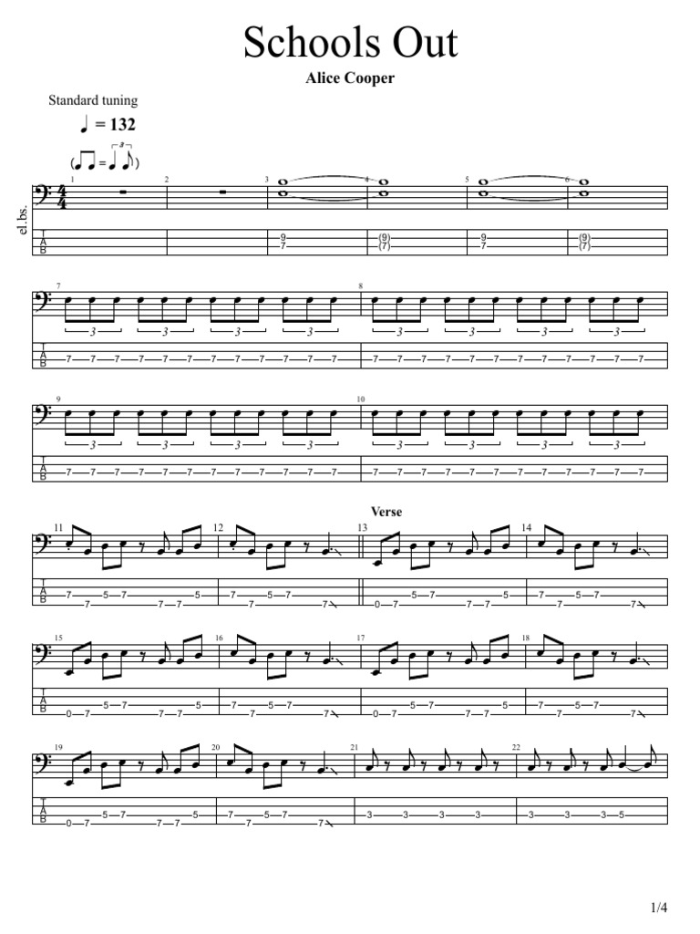 Schools Out Guitar Tabs And Chords Pdf