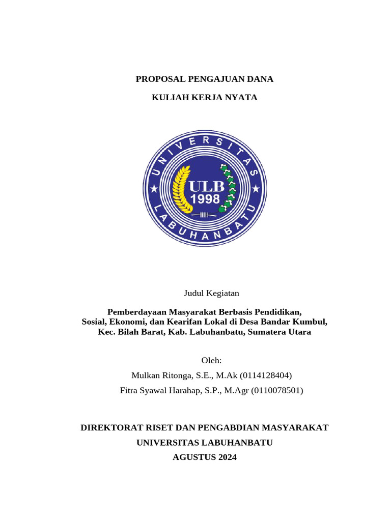 Template-Proposal-KKN-Universitas-Budi-Luhur | PDF Template-Proposal-KKN-Universitas-Budi-Luhur | PDF