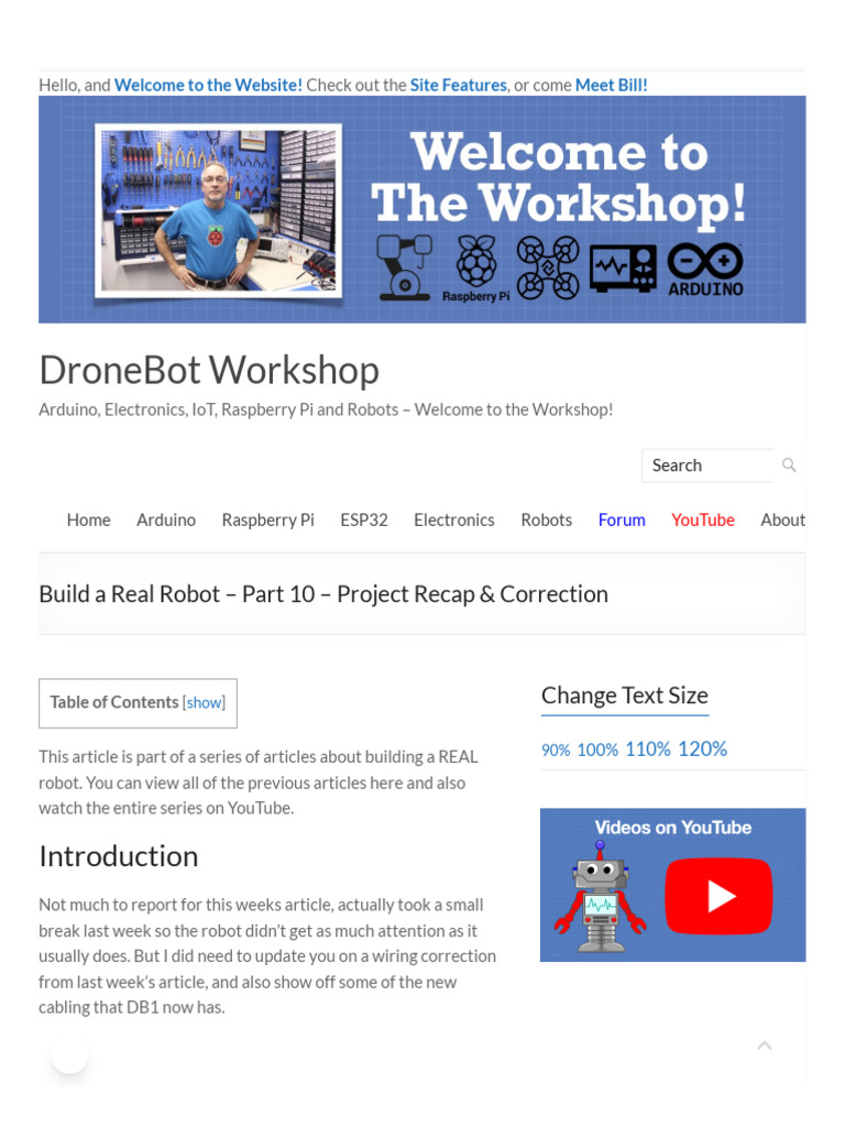 Build A Real Robot - Part 10 - Project Recap & Correction - DroneBot Workshop | PDF