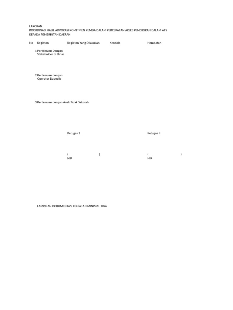 Format Laporan Advokasi | PDF