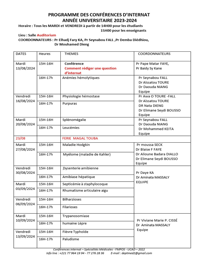Programme Conf Internat 2024 | PDF