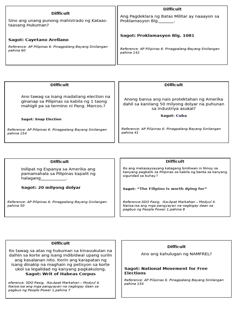 Difficult Questions Grade 6 | PDF