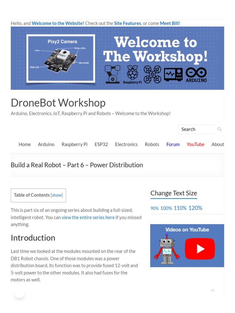 Build A Real Robot - Part 6 - Power Distribution - DroneBot Workshop ...