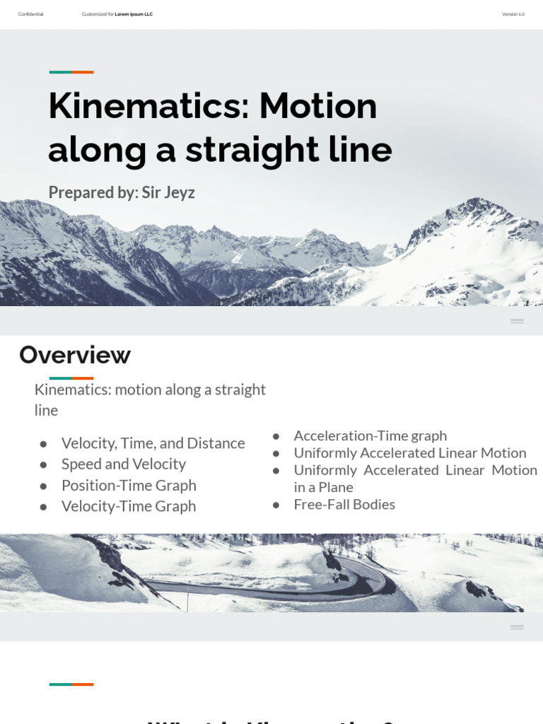 KINEMATICS Motion Along A Straight Line | PDF