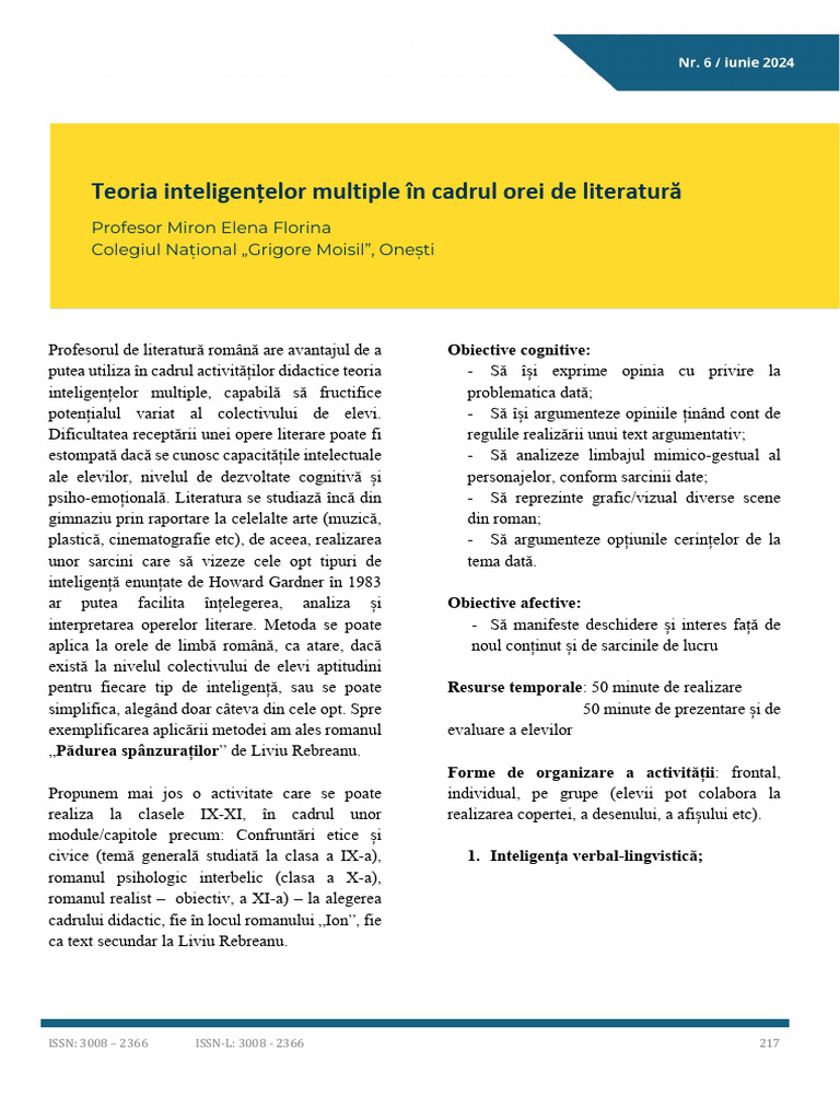 Revista-Educatorului Miron Elena 2024 - Iunie | PDF