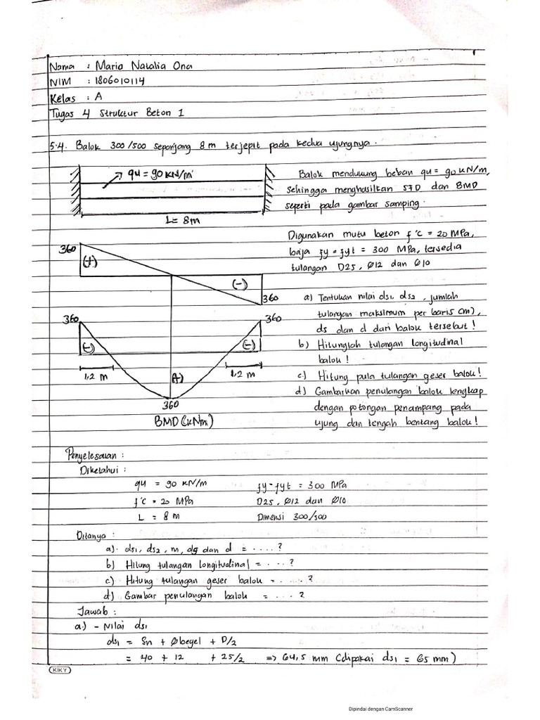 Tugas 4 Struktur Beton 1 | PDF