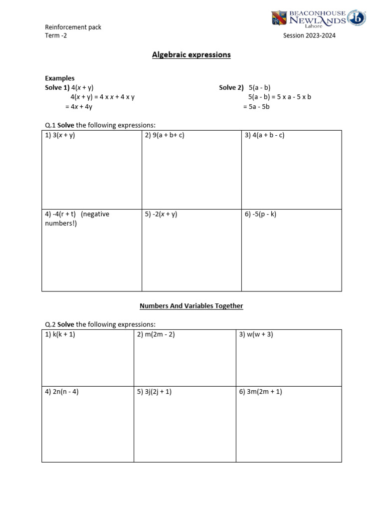 Reinforcement Pack (1) | PDF | Equations | Algebra