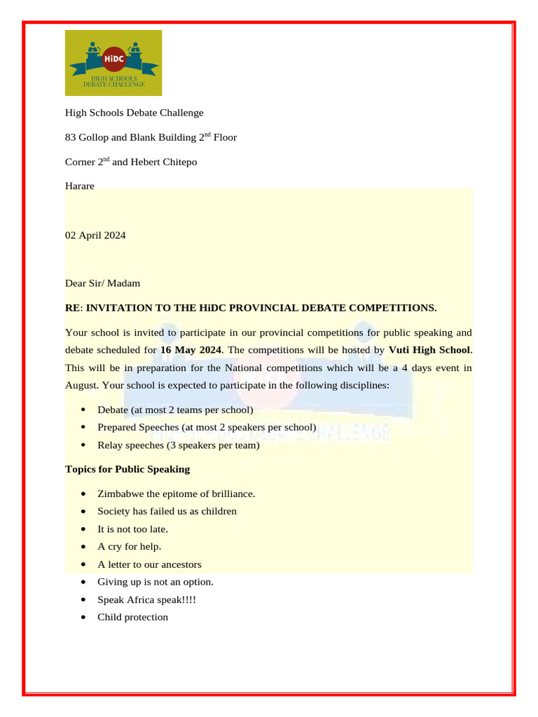 2024 MashWest Provincial Competitions | PDF