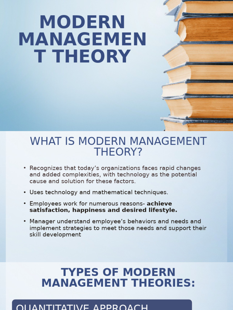 Modern Management Theory | PDF