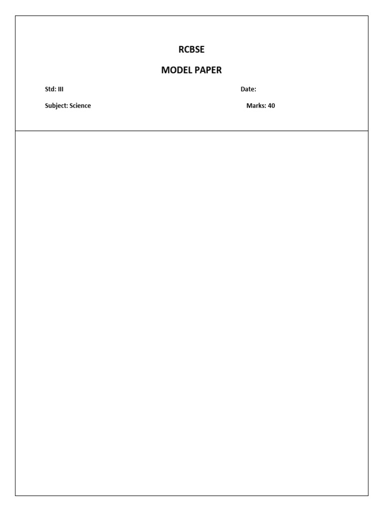 Model Paper Science 3 | PDF