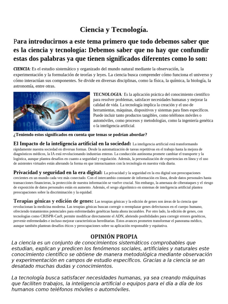 Ciencia y Tecnología (1) | PDF