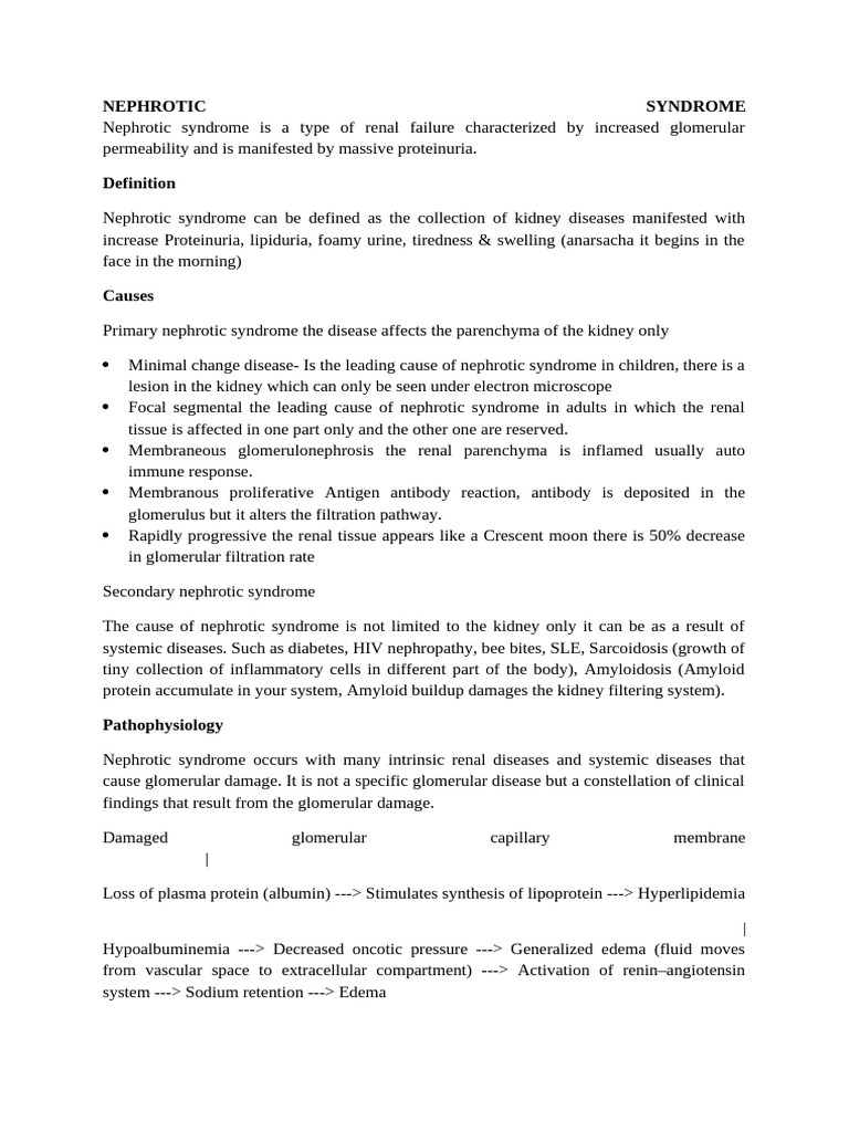 Nephrotic Syndrome | PDF
