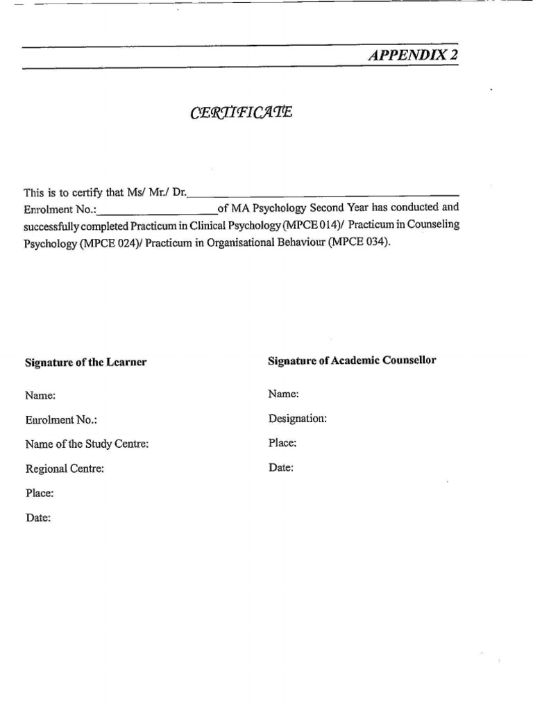 MPCE 024 Appendix-II | PDF