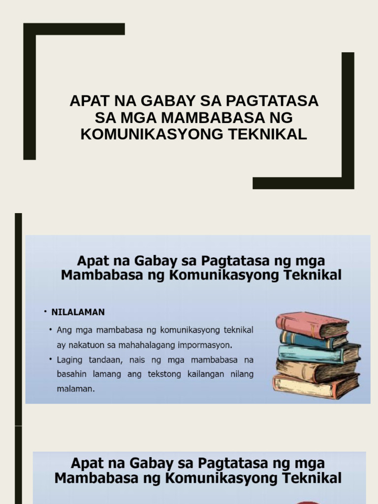APAT NA GABAY SA PAGTATASA SA MGA MAMBABASA Lecture | PDF