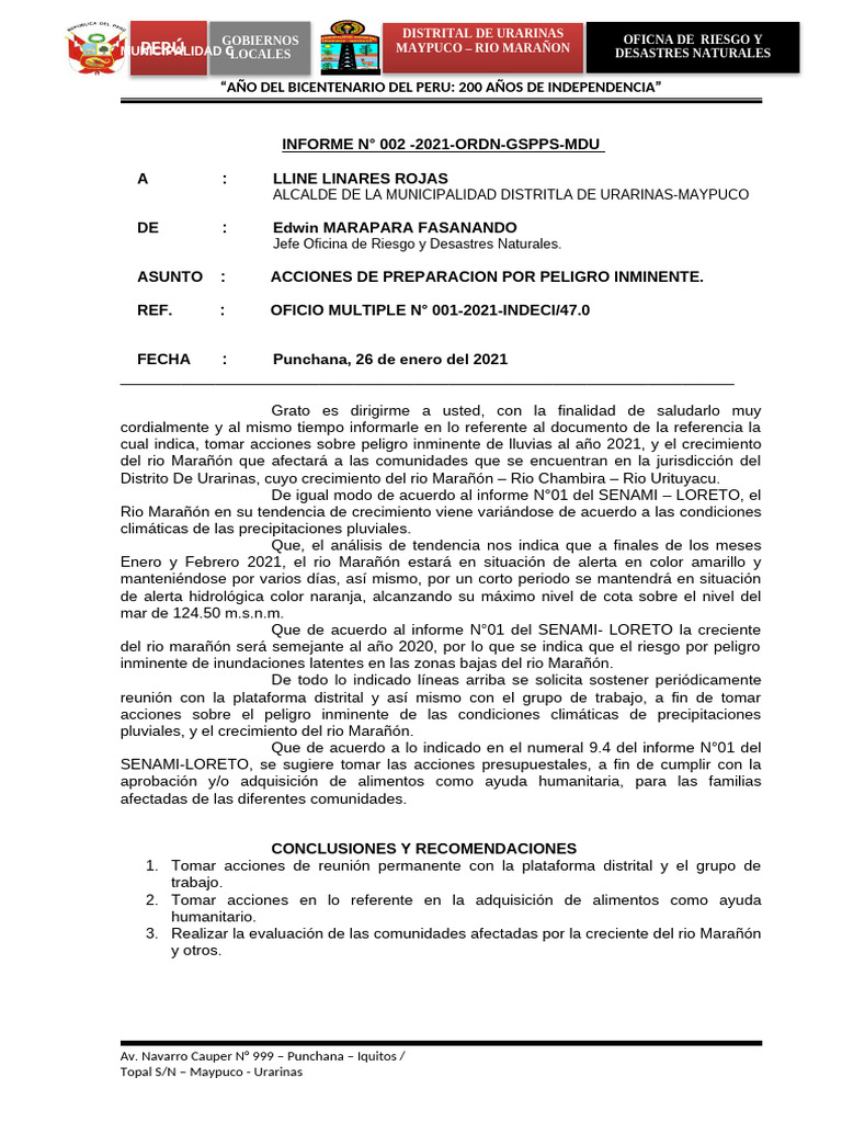 Informe #002-2021 | PDF