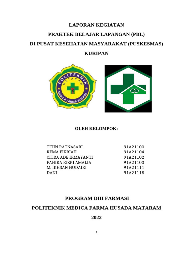 Laporan PBL PKM Kuripan | PDF