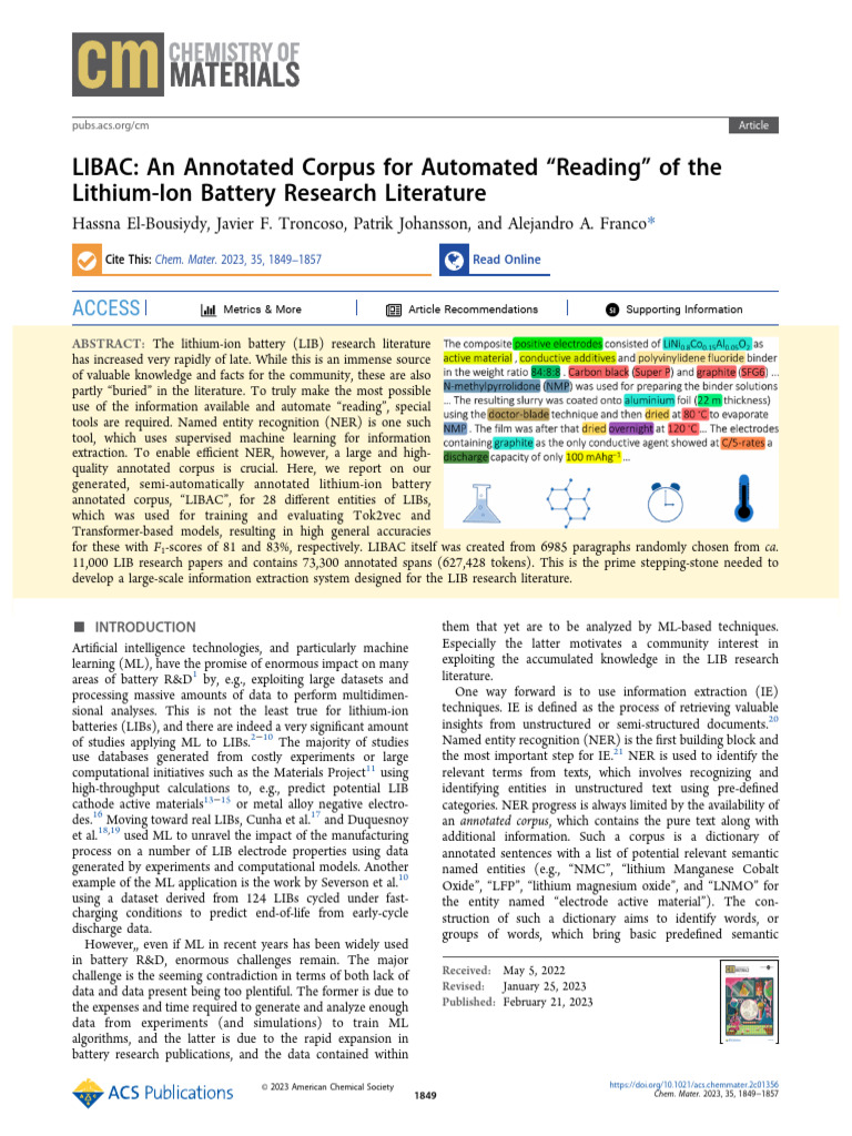 LIBAC An Annotated Corpus For Automated "Reading" of The Lithium-Ion Battery Research Literature ...