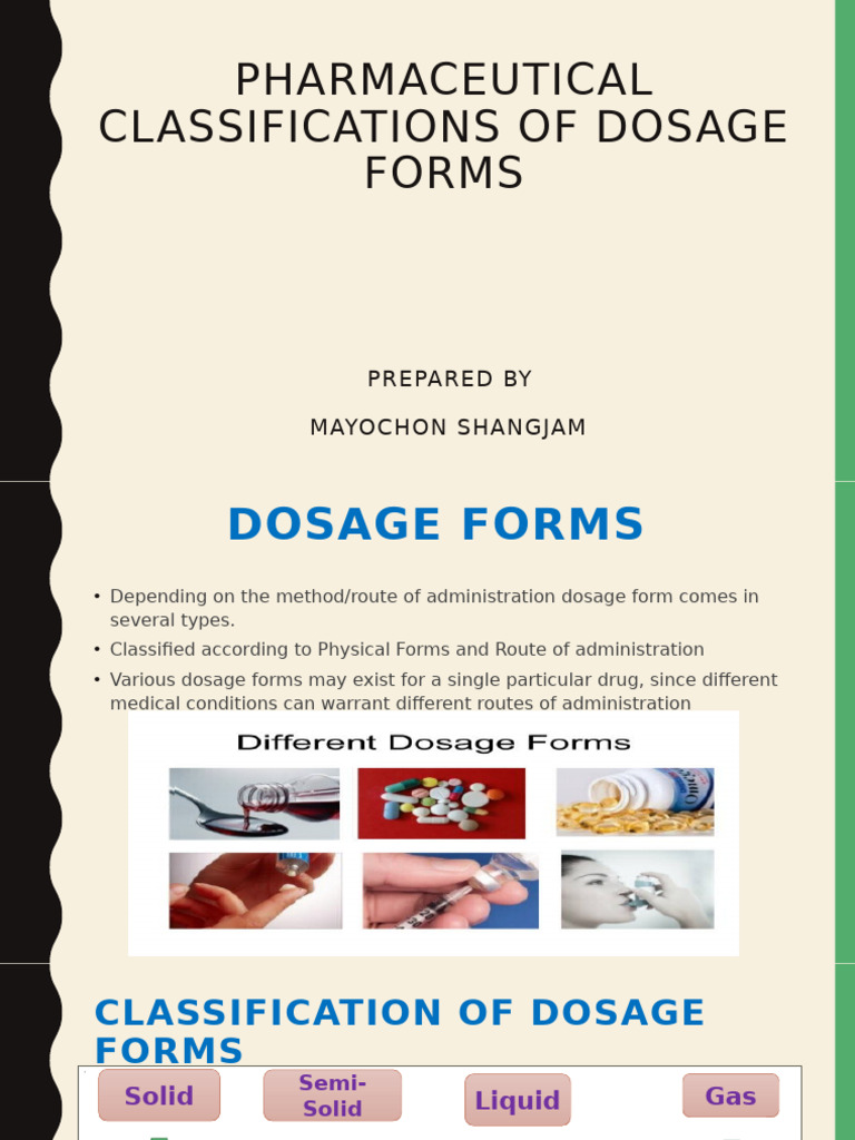 Classification of Dosage Forms | PDF